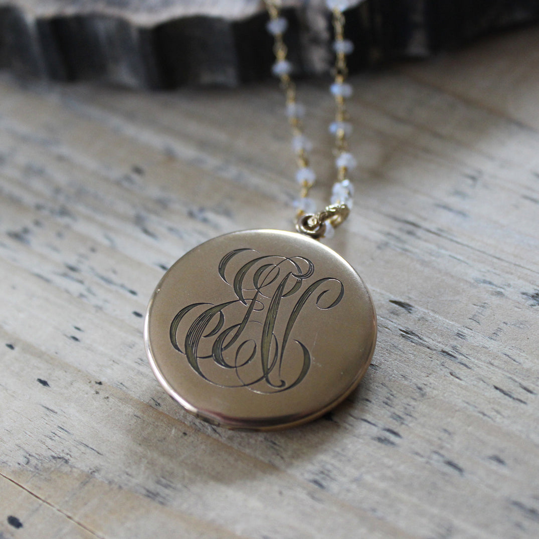 Crystal Gibson Girl Locket Crystal Beaded Chain Women's Margie Edwards ...